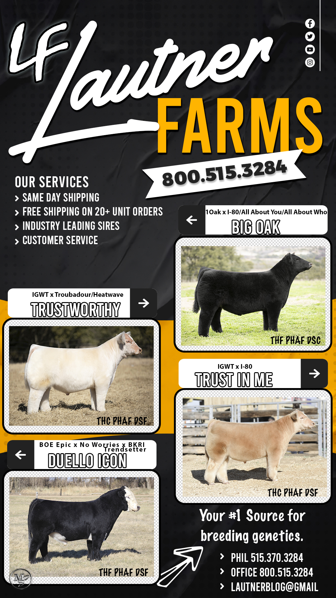 Call today to order your spring breeding semen // 800.515.3284 ...